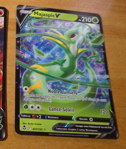 POKEMON TEMPETE ARGENTEE FRANCAISE CARD CARTE RARE HOLO MAJASPIC V 007/ ...