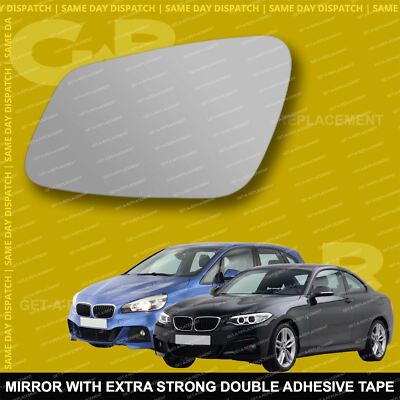 For BMW 2 Series wing mirror glass 14-20 Left side Spherical | eBay