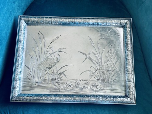 Antique Pairpoint Quadruple Silver Plate Serving Tray 1104 Pond Scene ...