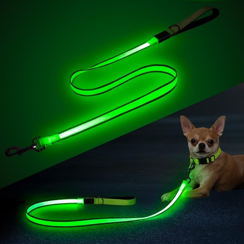 4FT LED Dog Leash Rechargeable Light Up Lead Dual-LED Glow Waterproof ...