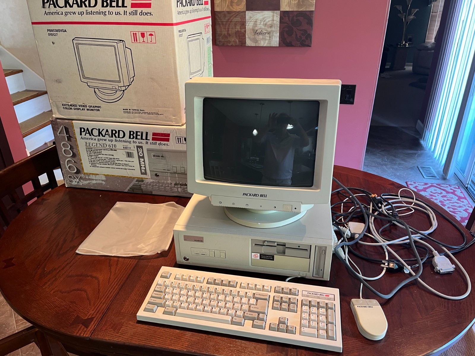 Vintage Packard Bell Legend 610 desktop, monitor, keyboard, mouse ...