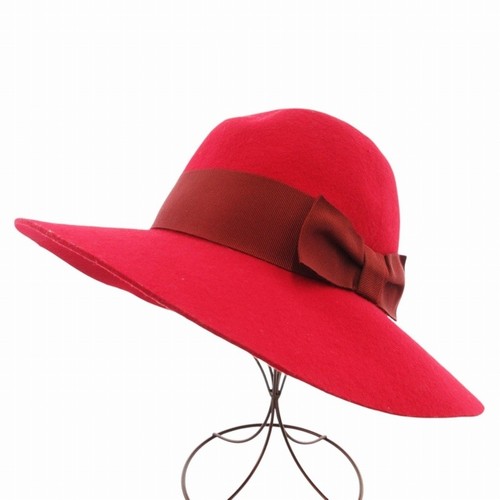 Hats & Dreams Wool Felt Wide Brim Ribbon Red Women's Hat Used | eBay