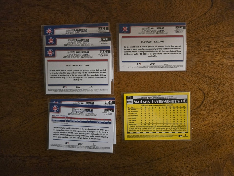 2025 Topps Update Moises Ballesteros RC Rookie Lot (8) w MOJO & GHOST ...