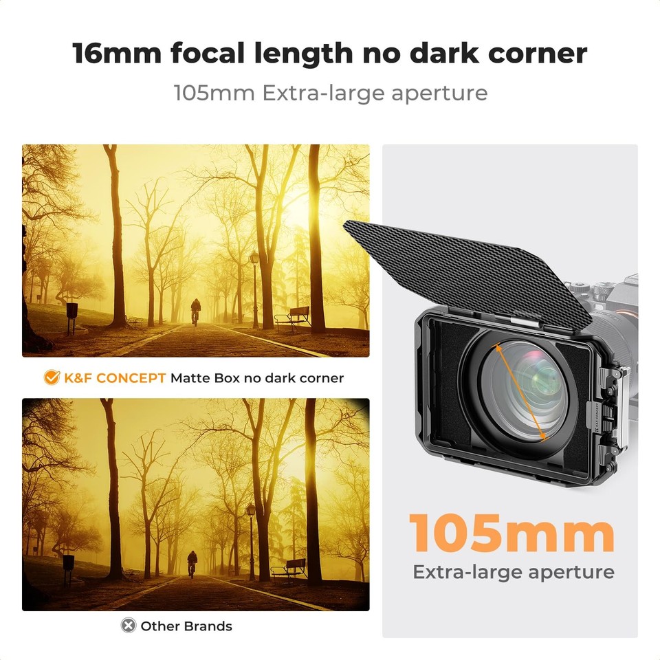 Matte Box, DSLR Camera Matte Box with Carbon Fiber Top Flag, with 67/72 ...