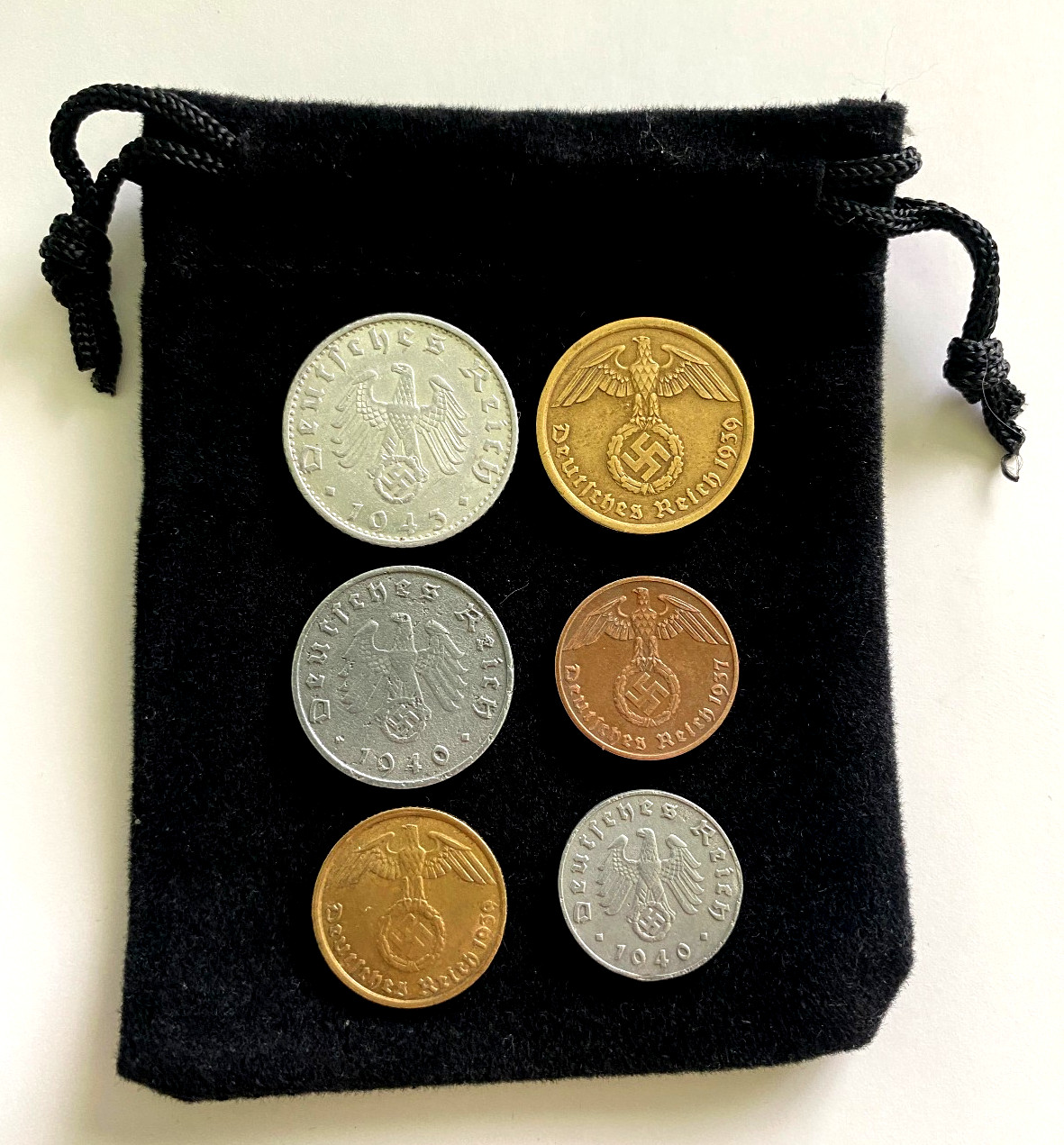 Germany WWII Era Third Reich Nazi Reichspfennig Coin Set Authentic ...