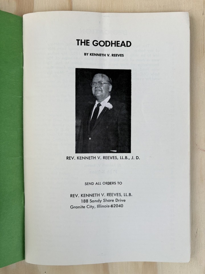 United Pentecostal Church- The GODHEAD 5th Edition (1971) Rev. Kenneth ...