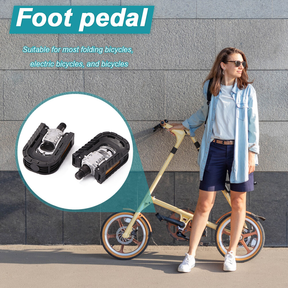 1 Pair Reflective Ball Folding Bicycle Pedal MTB Bike Anti-slip Foot ...