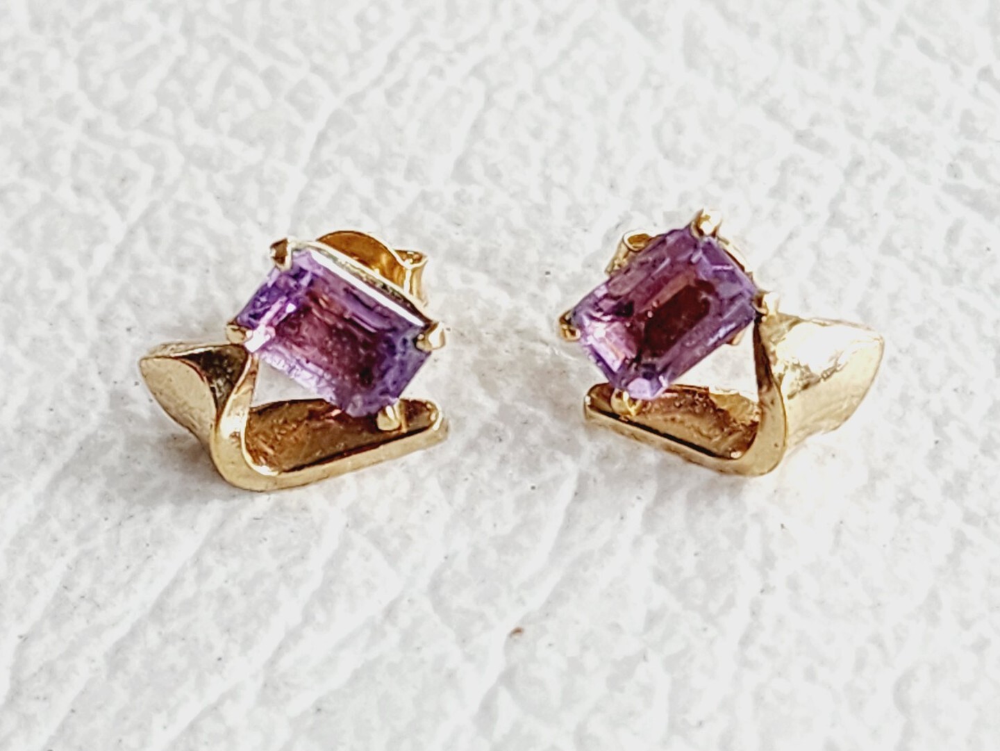 14K Gold Filled Amethyst Earrings Marked PPC Princess Pride Creations ...