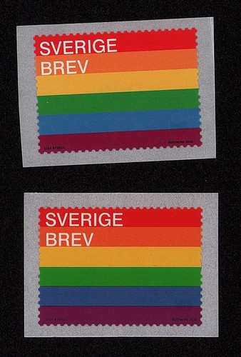 Sweden Scott 2744 MNH self-adhesive stamps Gay Pride LGBT rights flag ...