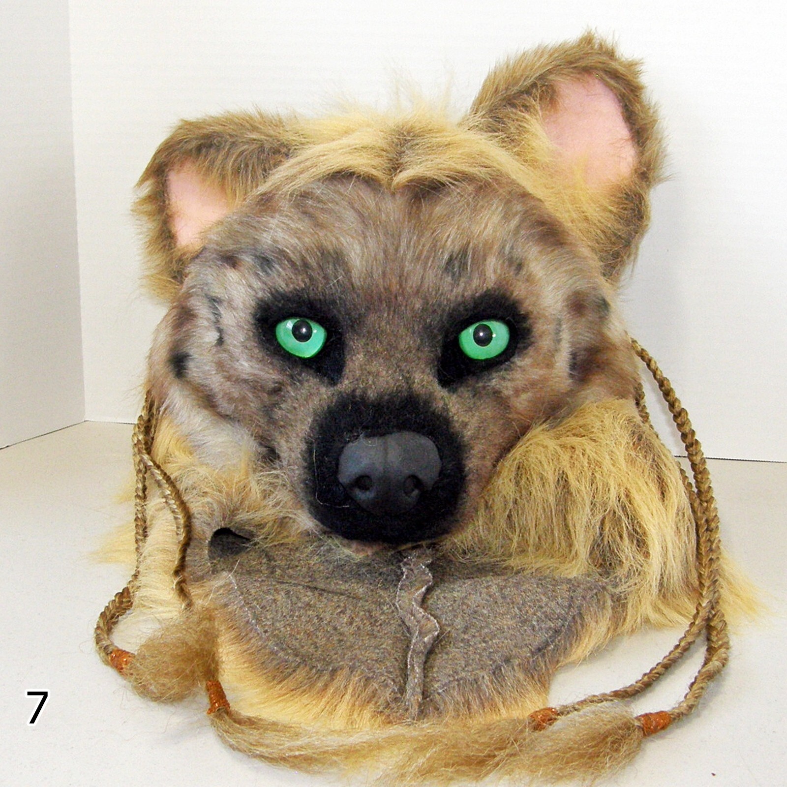 Hyena / Dog Fursuit Head Green Resin Eyes - Gem