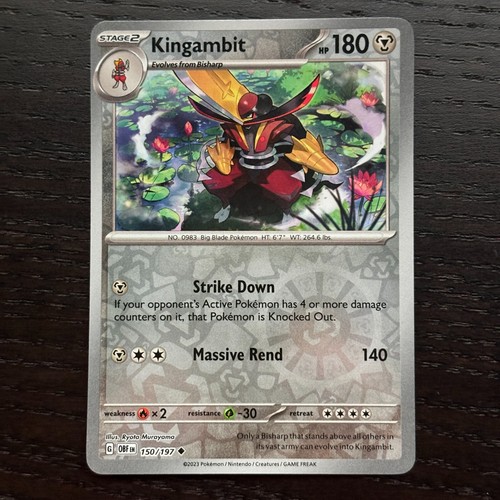 Kingambit 150/197 Pokemon Obsidian Flames SV03 Reverse Holo Uncommon ...