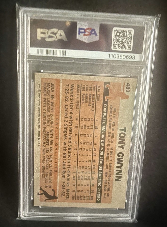1983 Topps Tony Gwynn Rookie Baseball Card #482 PSA 9 MINT Padres | eBay