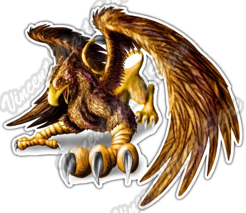 Gryphon Gryphons Griffin Mythical Fantasy Car Bumper Vinyl Sticker ...