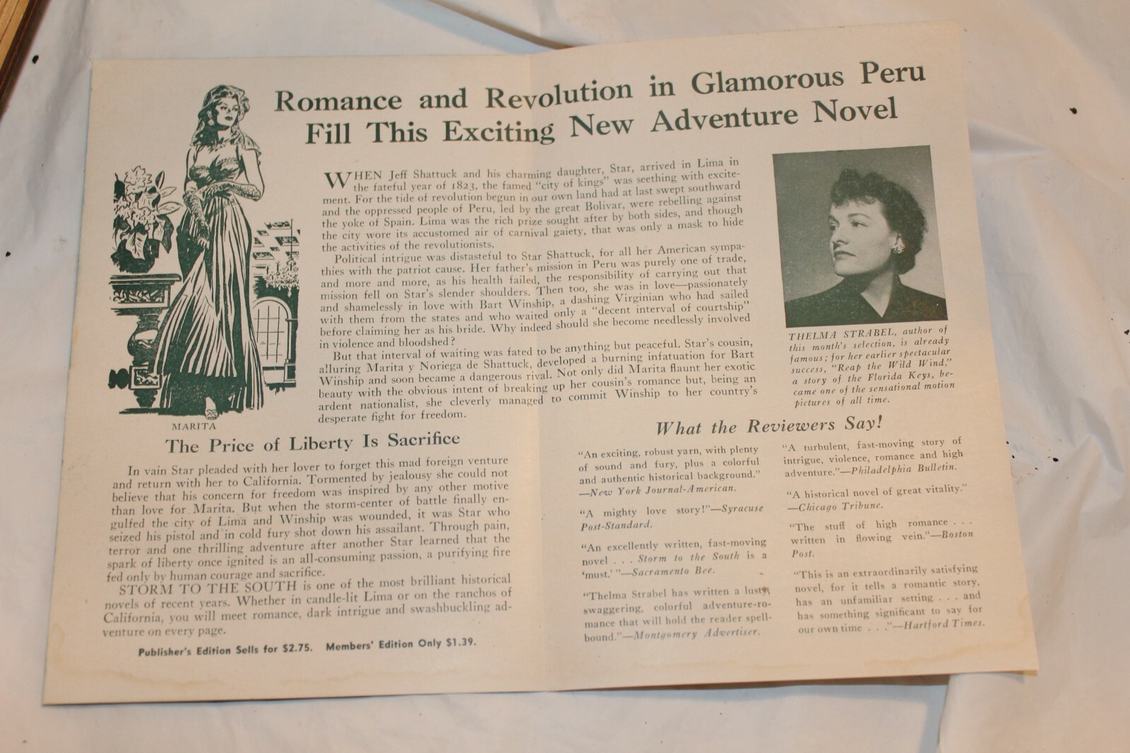 1944 Storm to the South Historical Novel by Thelma Strabel | eBay