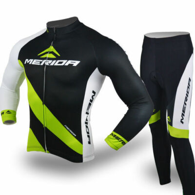 Men's Merida Cycling Clothing Long Sleeve Bike Jersey and Padded Cycle ...
