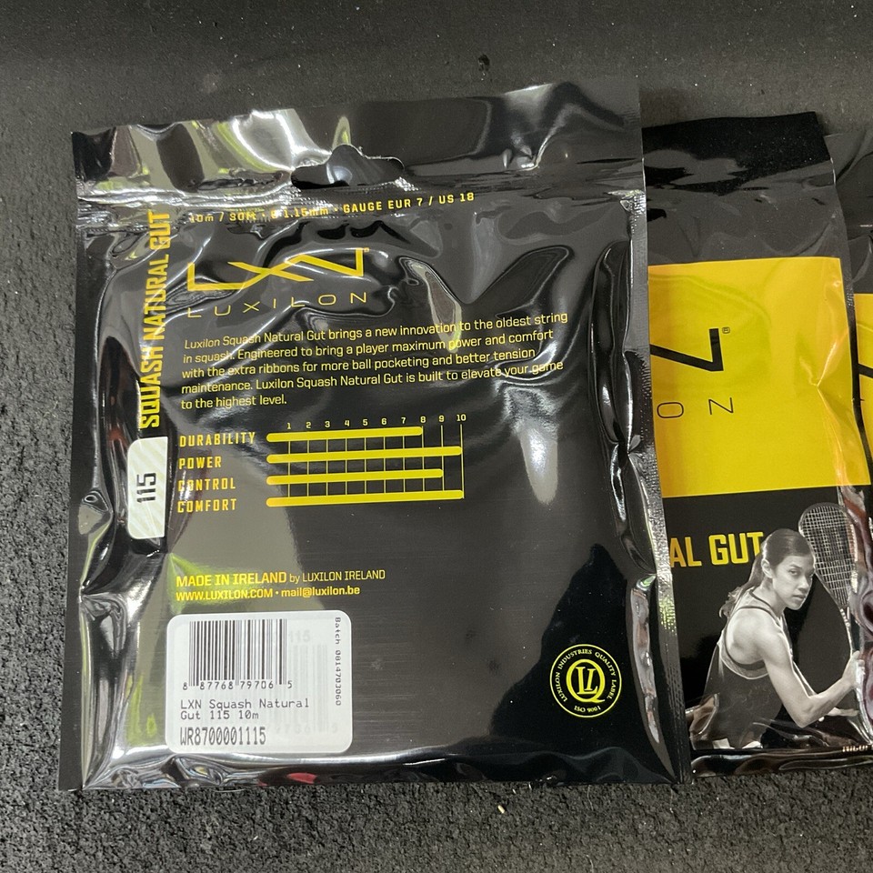 Luxilon Squash Natural Gut 115 String (3 Pack) | eBay
