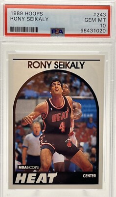 1989 Nba Hoops #243 Rony Seikaly PSA 10 RC Rare Rookie Pop 18 PSA Miami ...