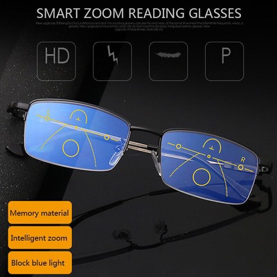 German Smart Zoom Reading Glasses Multifocal Reading Glasses Anti Blue ...