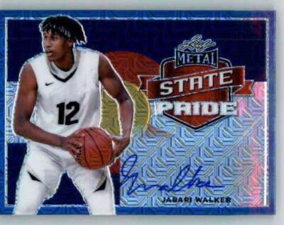 2021-22 Leaf Metal State Pride Mojo Autograph Blue Jabari Walker RC ...