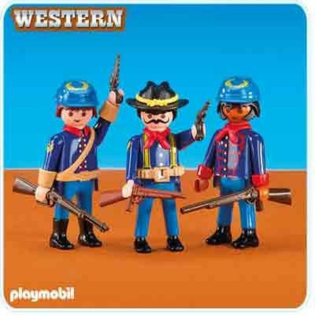 Playmobil 6274 US Cavalry 3 Union Soldiers new Western Cowboys 120 ...