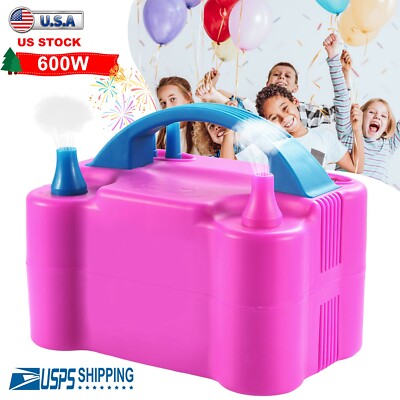 Portable 600W Dual Nozzle Electric Balloon Air Pump Inflator Blower ...