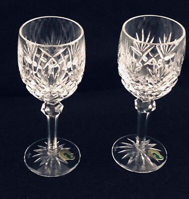 Waterford Crystal Pair 2 Tinsley Red Wine Glasses Stemware 159686 ...