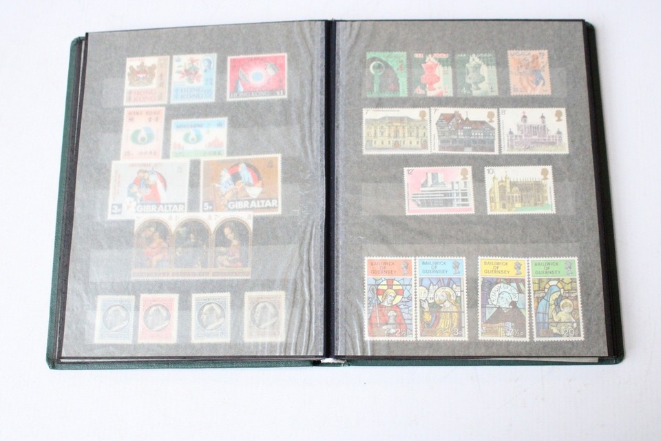 Vintage ACE STAMP ALBUM w/ Approx 50 WORLDWIDE STAMPS incl BRITISH ...