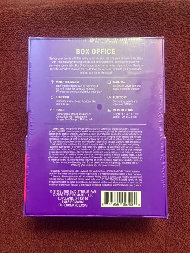 Pure Romance Toys Box Office with Remote Control New In Box/Sealed | eBay