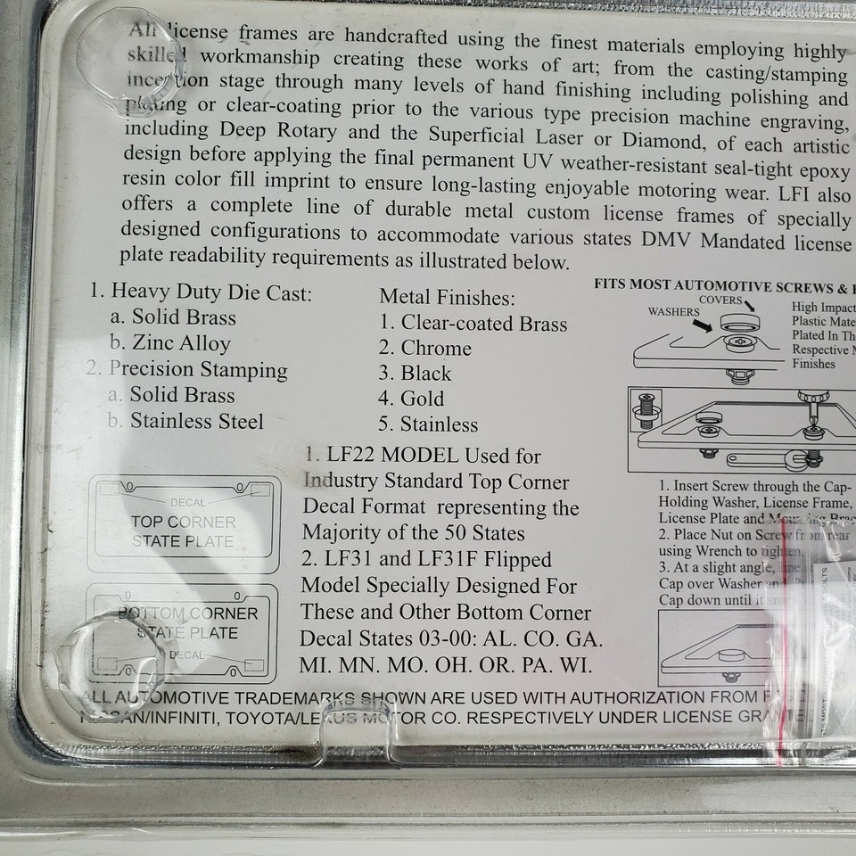 Infiniti License Plate Frame Hold Metal M35 G35 G37 | eBay