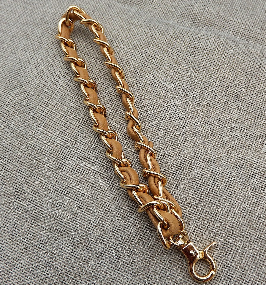 Leather Metal Chain Handbag Wallet Handle Purse Strap Wristlet for ...