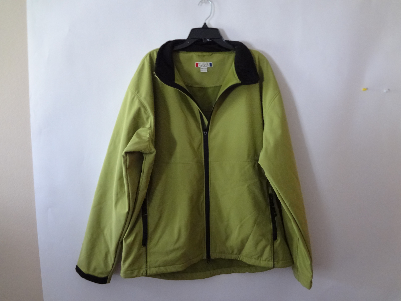 MENS Clique Softshell Jacket Long Sleeve Dusty/ LIME Green FULL ZIP ...
