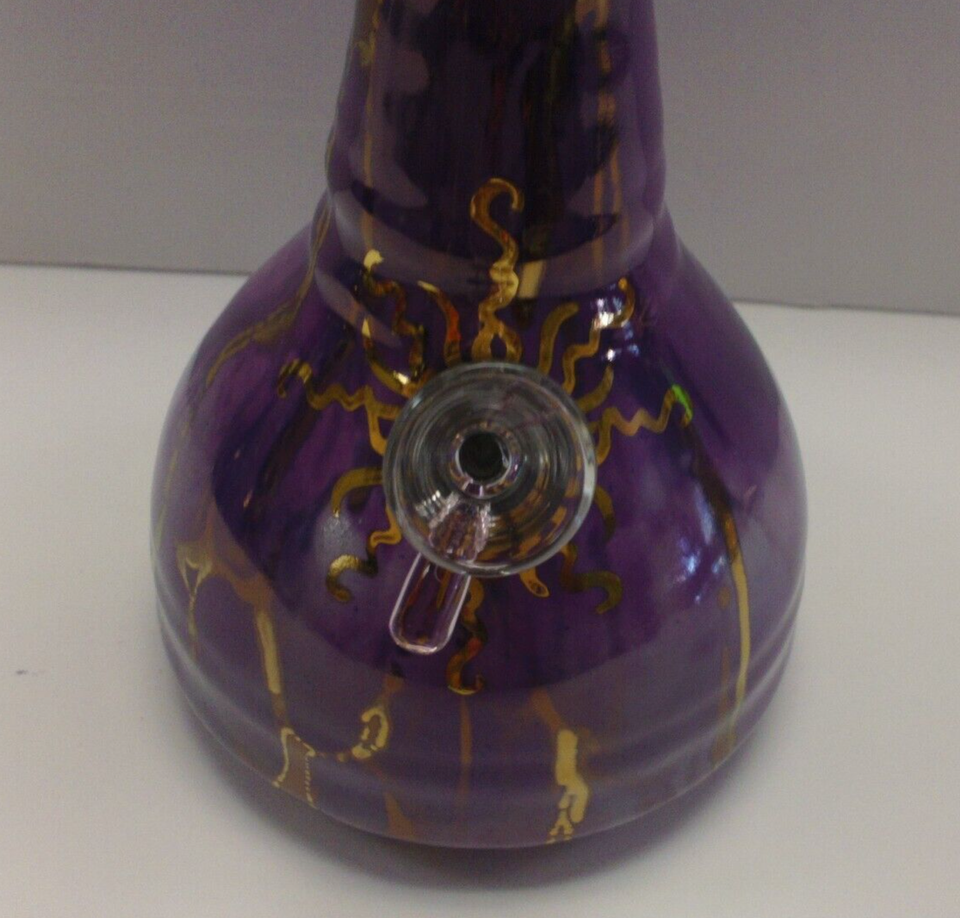 Ceramic Tobacco Water Pipe Bong Hookah 9" Tall Crystal Glazed Glass ...