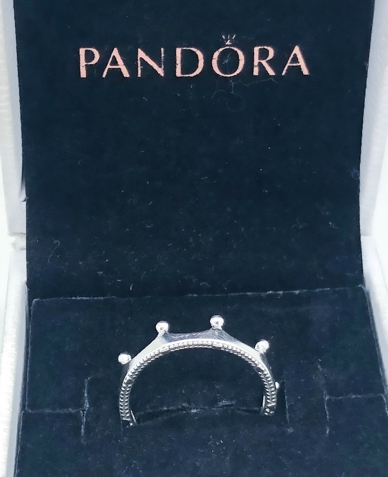 NEW Authentic PANDORA SS 925 Ale Polished Crown Stackable Ring ...
