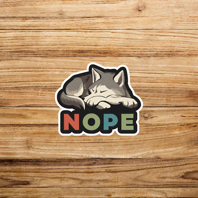 Cute Sleeping Fox Nope Funny Animal Meme Sticker Decal #2821 | eBay