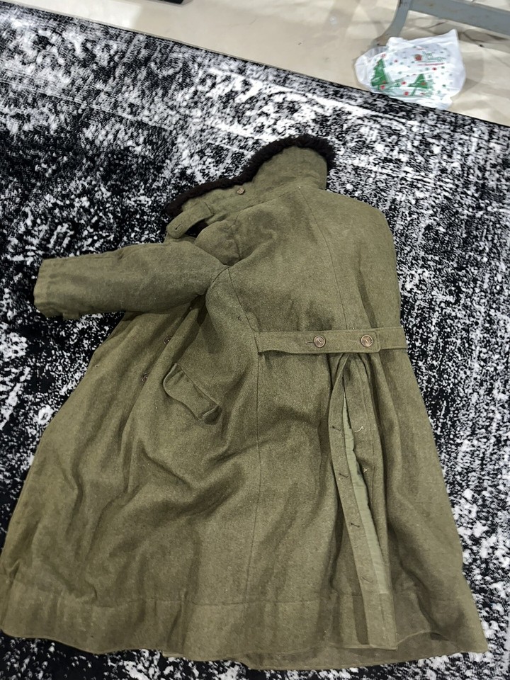 Original WW2 German Wehrmacht POW’s Russian Gulag Fur Lined Wool Coat w ...