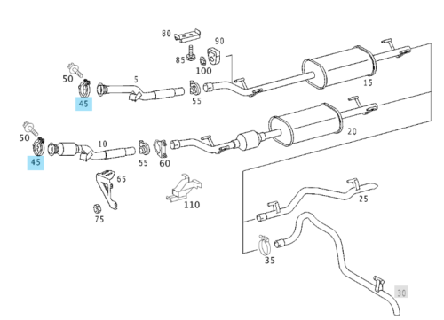 NEW GENUINE MERCEDES BENZ SPRINTER W901-905 EXHAUST PIPE CLAMP ...