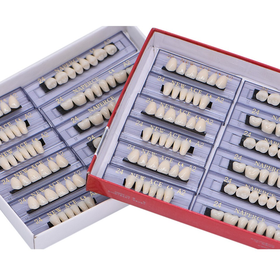 168pc Dental Acrylic Resin Tooth Shade 24# A2 Denture Full Set Teeth ...