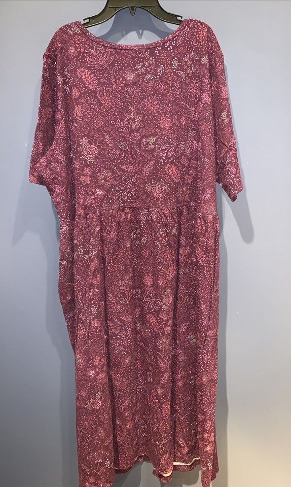 Size 22/24 1X Purple Button Front House Dress With Pockets Woman Within ...