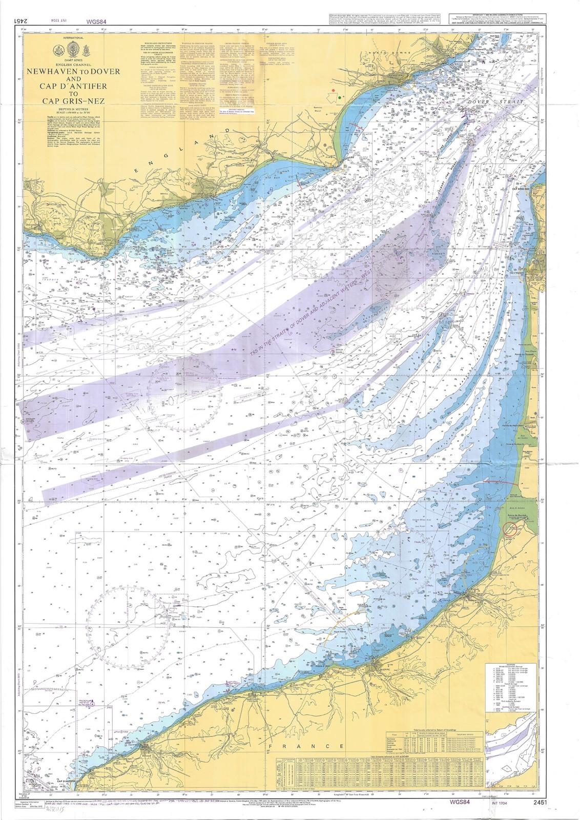 Admiralty 2451 Newhaven Dover Cap D Antifer Gris Nez English Channel ...