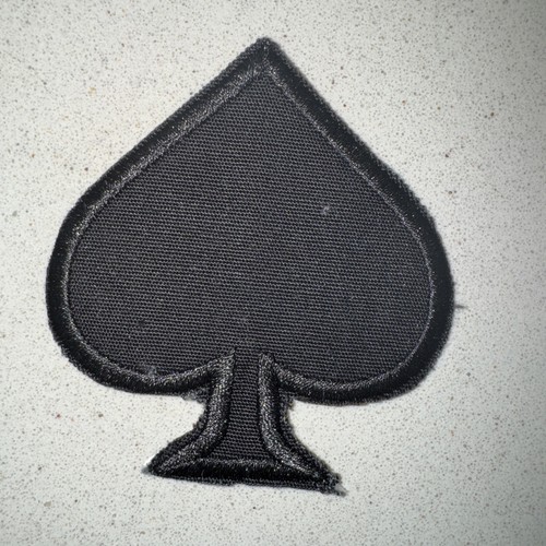 BLACK SPADE iron-on embroidered PATCH PLAYING CARD SUIT Biker APPLIQUE | eBay
