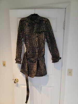 Kenneth Cole New York Animal Print Trench Rain Coat Size Small/Medium ...