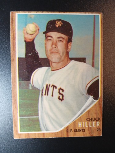 SET BREAK 1962 Topps Vintage Baseball POOR PR #188 Chuck Hiller - GREEN ...