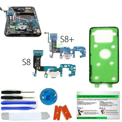 Samsung Galaxy S8/S8+ USB Charging Port Flex Cable Replacement Kit ...