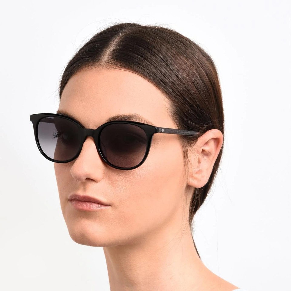 New Kate Spade New York KS Andria/S Round Sunglasses, Black/Gray ...