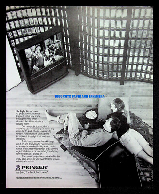 Pioneer 40" Projection TV Television 1990 Trade Print Magazine Ad ...