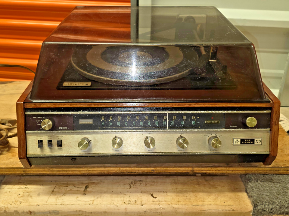 Rare Vtg. Fisher 110 AM FM Receiver Turntable Phonograph Record Playe ...