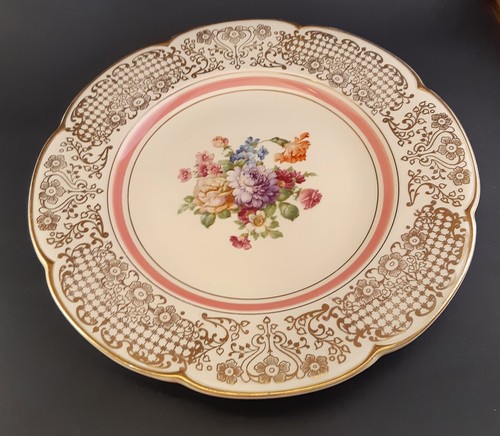 Vintage Woods Ivory Ware England Plate with gold details and beautiful ...