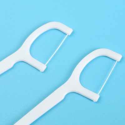 1-Polymer Dental Floss Stick Tooth Cleaner Oral Tooth Pick Bow-shaped ...