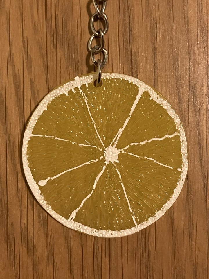 Yellow Lemon Slice Key Chain Resin Fruit Model Keyring Perfect For G&T ...