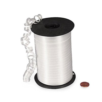 White Curling Ribbon - Smooth Finish - 3/16in. X 500 Yards (pm4436010 ...